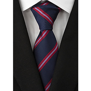 Adulove Men's Necktie Classic Silk Tie Woven Jacquard Neck Ties 9 PCS