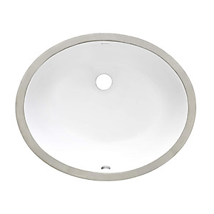 Ruvati 16 x 13 inch Undermount Bathroom Vanity Sink White Oval Porcelain Ceramic with Overflow - RVB0616