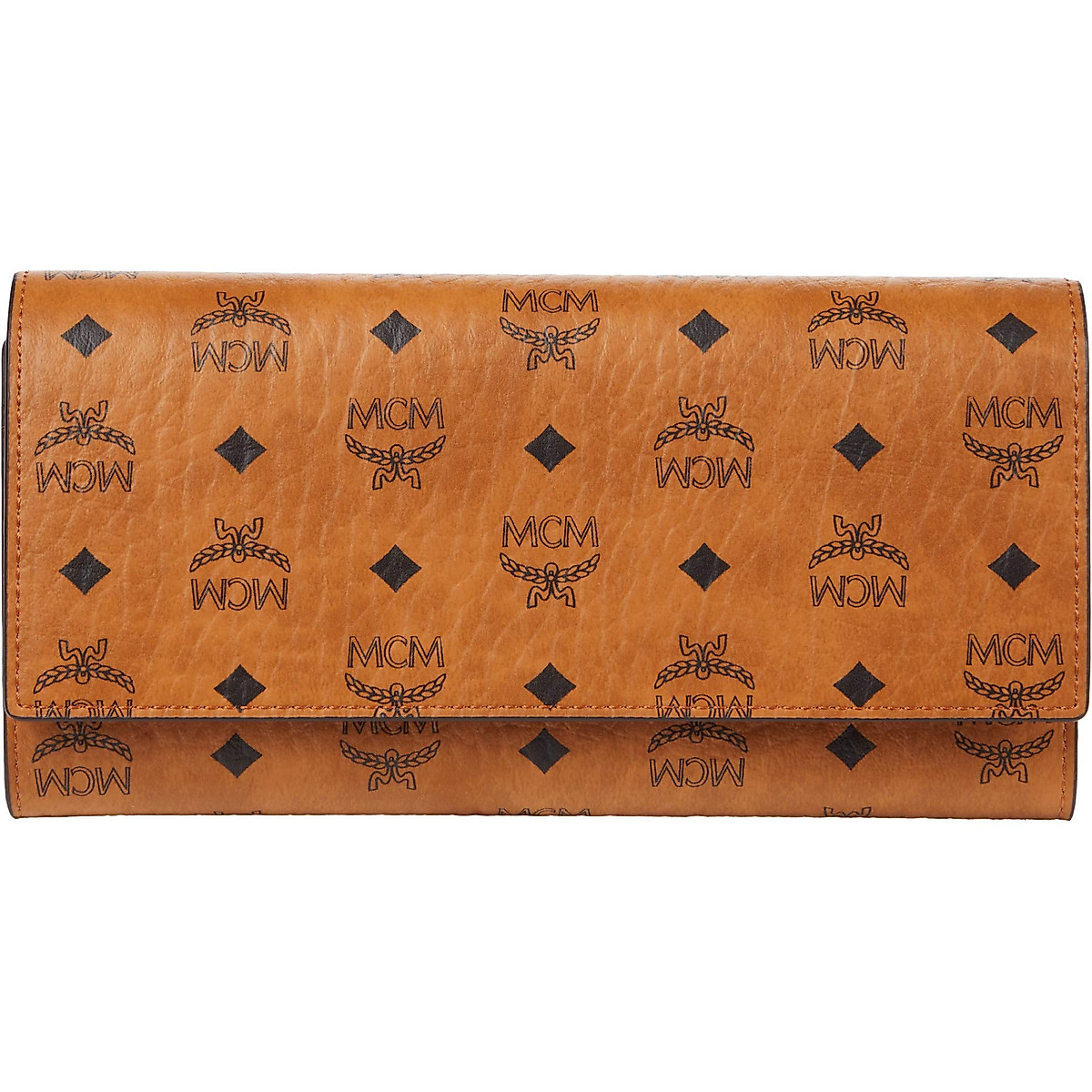 MCM Flap Wallet in Visetos Cognac One Size