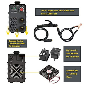 ARCRAFT Stick Welder, Mini and Portable Welding Machine 140A, IGBT Inverter 110/220V Portable ARC MMA Welder Machine with Hot Start, Arc force and Anti-Stick