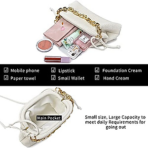 KingTo Shoulder Clutch Purse Handbag for Women Designer Small Dumpling Chain Pouch Bag Soft Ruched Crossbody Bag