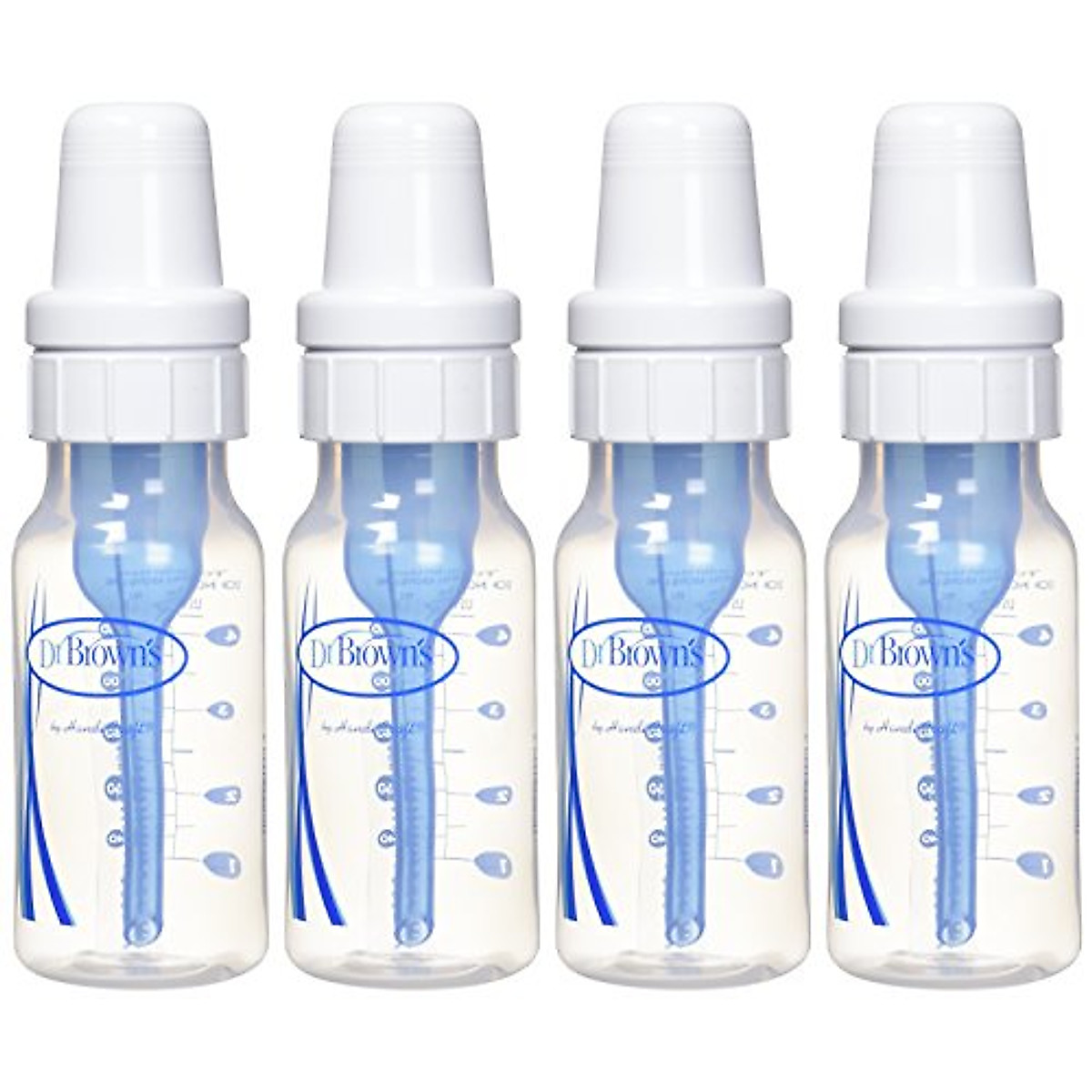 Dr. Brown’s Natural Flow® Anti-Colic Baby Bottle with Level 1 Slow Flow Nipples, 4oz, 4 Pack