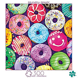 Buffalo Games - Delightful Donuts - 300 Large Piece Jigsaw Puzzle Multicolor, 18"L X 18"W