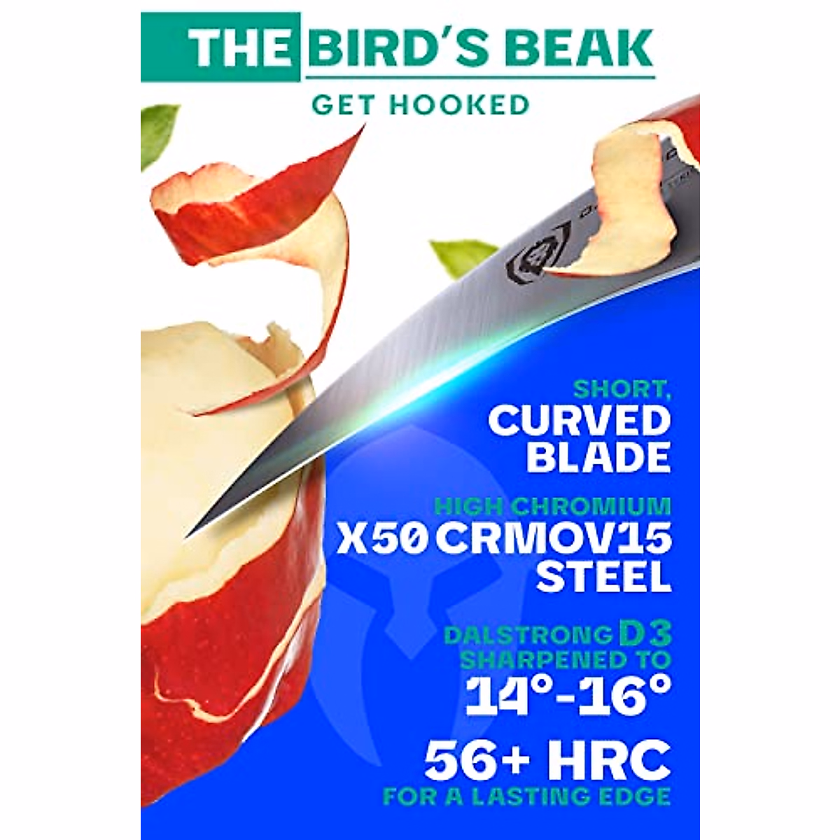 Dalstrong Tourne Peeling Paring Knife - 2.75" - Gladiator Series Elite - Forged German High-Carbon Steel - Sheath Included - NSF Certified