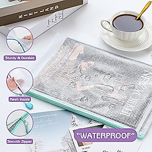 LANDNEOO 30 PCS Mesh Zipper Pouch, A4 Size Plastic Waterproof Zipper Bags, Large Mesh Bags for Puzzles & Toy Organizing Storage, Home School Office Supplies