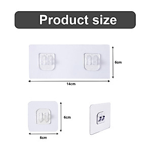 kiniza 8 All-Purpose Large Adhesive Hooks for Hanging, Adhesive Hooks Heavy Duty, Stick on Hooks for Hanging Heavy Duty