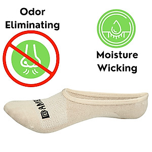 Bamboo Sports Low Cut Mens No Show Bamboo Rayon Socks - Breathable, Moisture Wicking, Odor Eliminating Nude No Show Socks Men Size 13-15, 4 Pair