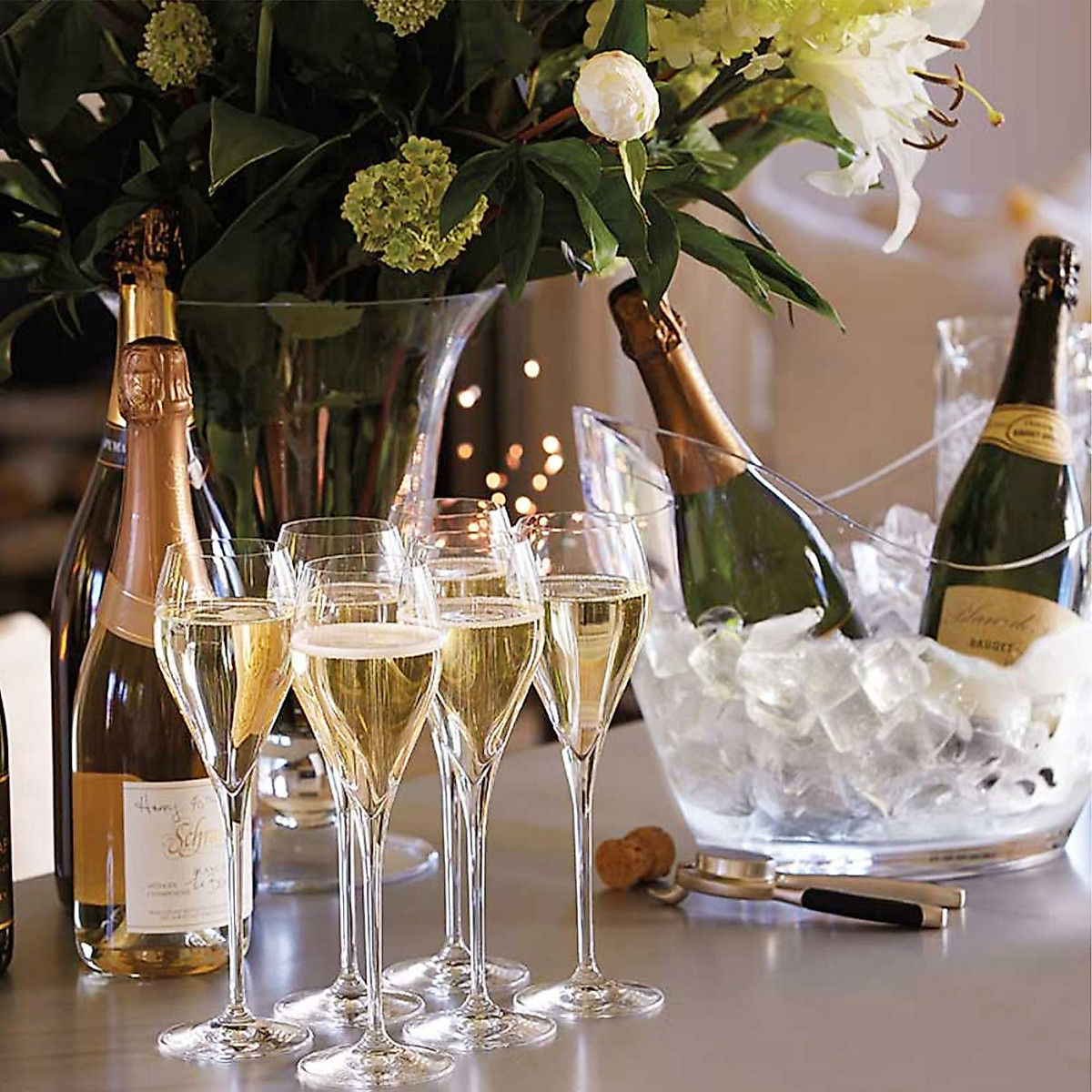 Ice Bucket Party Clear Acrylic Wine or Champagne Bottles Drinks Chiller (1, 8 Liter)