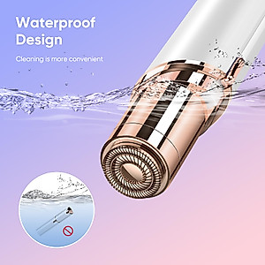 Facial Hair Remover for Women- as Seen on TV Painless Face Shaver -Mini Hair Remover, Electric Razor Shaver Portable Bikini Epilator for Lips, Chin, Armpit, Peach Fuzz, Fingers, Neck, Cheek (White