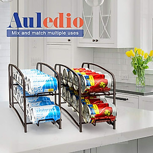 Auledio Stackable Beverage Can Dispenser Rack, Can Storage Organizer Holder for Canned food or Pantry Refrigerator(2 Pack)