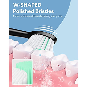 Operan Electric Toothbrush for Adults and Kids Sonic Rechargeable Toothbrush with 5 Modes 2-Min Smart Timer IPX7 Waterproof 40,000 VPM Motor with 8 Brush Heads & Travel Case (Deep Black)