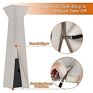 MR. COVER Pyramid Patio Heater Cover for Hiland, Outdoor Heater Cover Waterproof, Propane Heater Cover Heavy Duty with Zipper, 21W x 21D x 90H