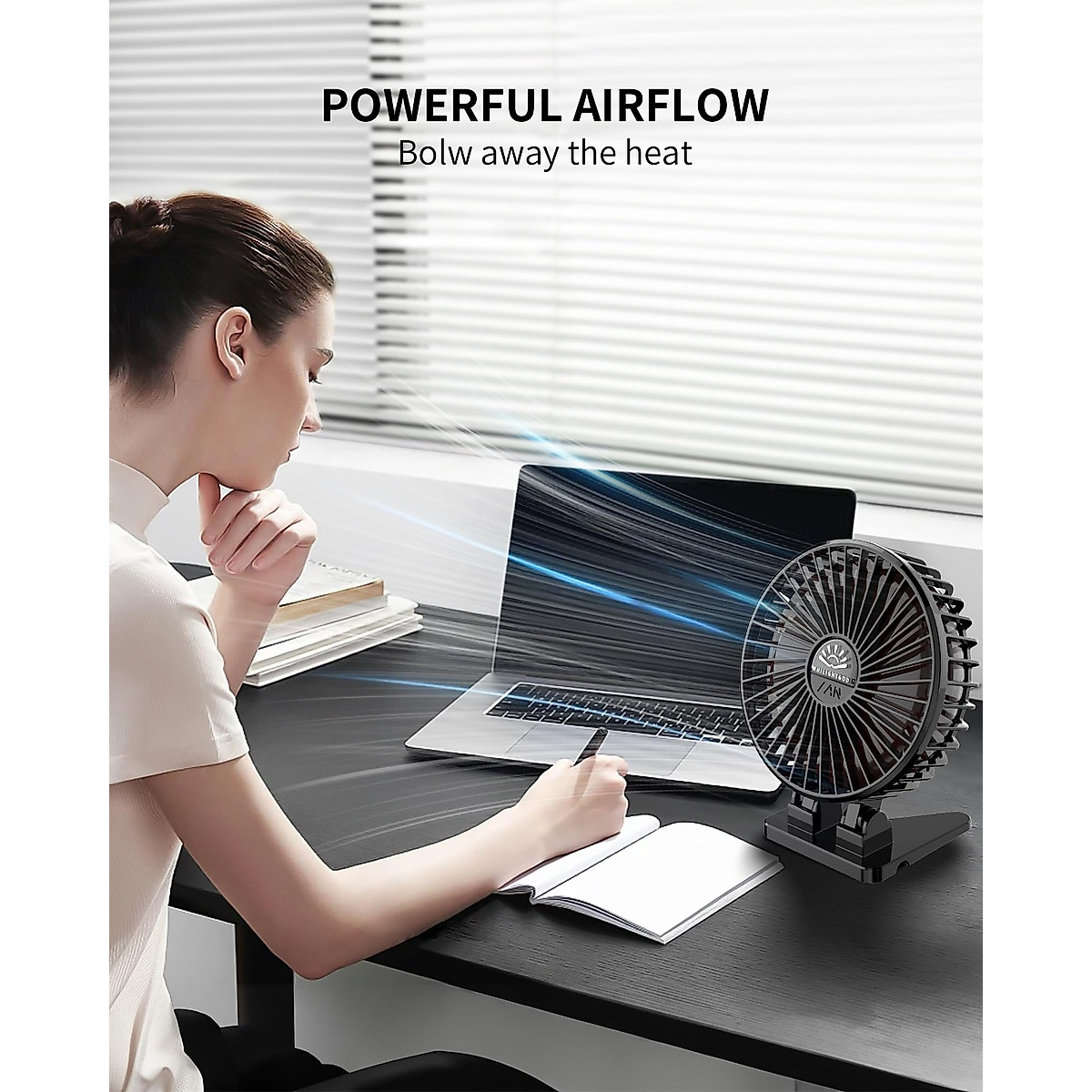 2Pack Desk Fan, USB Fan for Desk, Mini Desk Fan, 3 Speed Rotation Strong Wind, Protable Small Desktop Cooling Fan, Quite Mini Personal Fan for Home Office Table Bedroom Travel Curise(Black)