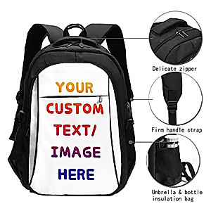 ADDUPICT Custom Travel Laptop Backpack Personalized for Men Women with Name Photo Customized Computer Bags with USB Port 18 x 13.4 x8.3 in