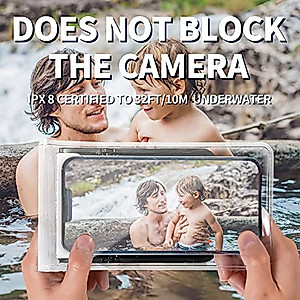 Oreunik Waterproof Phone Pouch [2-Pack], Waterproof Case Dry Bag for iPhone 14/13 Pro MAX Samsung Galaxy S22/S20 Ultra s11/s10 Up to 8 Inches, Screen Touch Sensitivity, 2 Layer Design Pocket (Black)