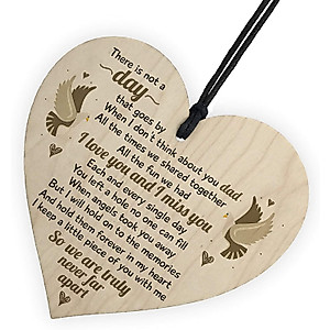 RED OCEAN I Miss You Home Grave Garden Memorial Wooden Heart In Memory Dad Rememberance Plaque Gifts