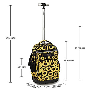 Tilami Rolling Backpack 18 inch Wheeled Backpack School College Student Travel Trip Boys and Girls
