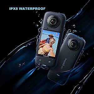 Insta360 X3 - Waterproof 360 Action Camera Bundle Includes Extra 2 Batteries, Charger, Invisible Selfie Stick & 256GB Memory Card