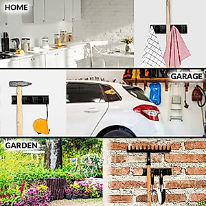 Zulay Home Mop and Broom Organizer Wall Mount - Easy to Install Mop and Broom Holder Wall Mount for Storing Cleaning Supplies - Organizer Utility Racks Mop Holder and Broom Hanger (3 Slots, Black)