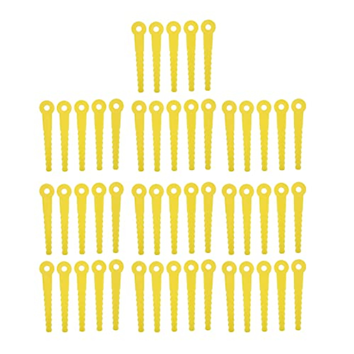 Plastic Trimmer Head Kit, Lawnmower Plastic Blade Set Round Hole Easy Installation 8mm ABS Yellow for Garden