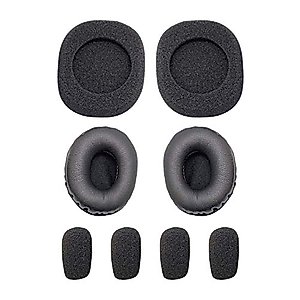 Blucoil EPMC-B350XT Replacement Ear Pad Cushions and Microphone Windscreens Kit for Blueparrott B350-XT Headset