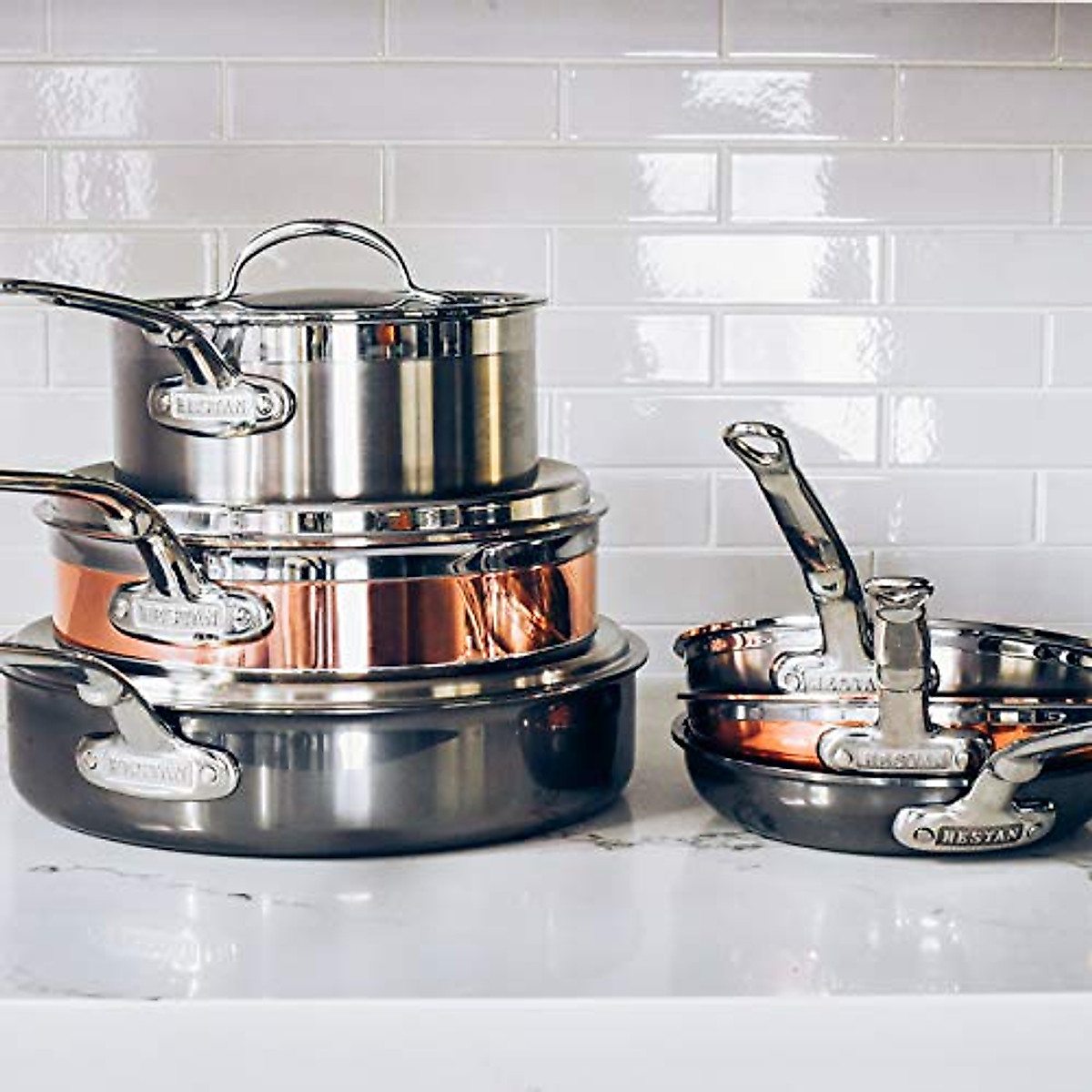 Hestan - ProBond Collection - Professional Clad Stainless Steel Frying Pan, Induction Cooktop Compatible, 8.5-Inch