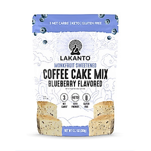 Lakanto Blueberry Coffee Cake Mix - Sweetened with Monk Fruit Sweetener, Keto Diet Friendly, Gluten Free, 3 Net Carbs (13.7 oz)