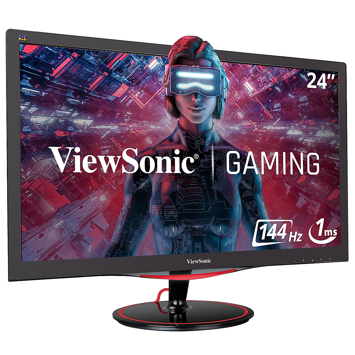 ViewSonic VX2458-MHD 24 Inch 1080p 1ms 144Hz Gaming Monitor with FreeSync Premium, Flicker Free and Blue Light Filter, HDMI and DisplayPort