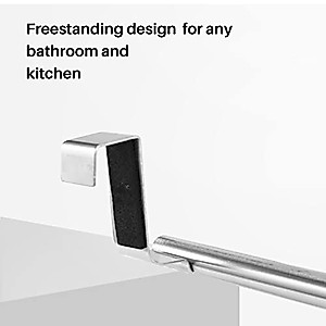 Spacesea Towel Rack for Cabinet, Strong Steel Kitchen Over Cabinet Towel Bar Rack - 2 Pack