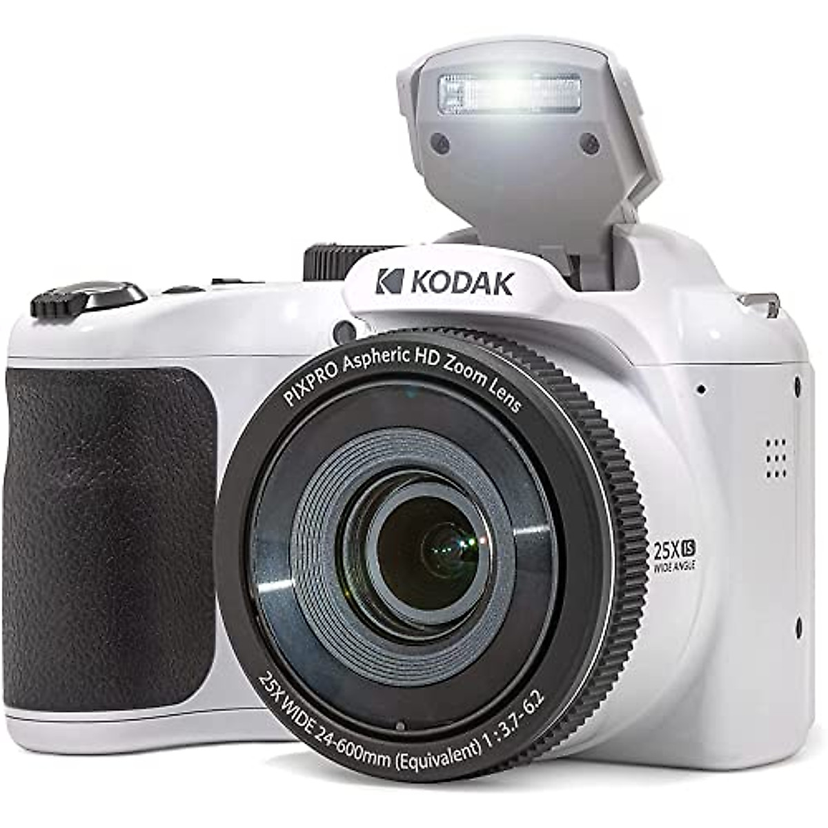Kodak AZ255-WH PIXPRO Astro Zoom 16MP Digital Camera 25X Optical Zoom White Bundle with Lexar 32GB High-Performance 800x UHS-I SDHC Memory Card Blue Series
