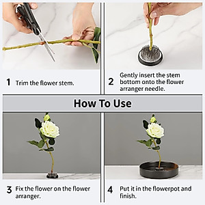 JUSTDOLIFE Flower Frogs Stainless Floral Frogs Kenzan Flower Vase Round Metal Flower Arranger Tool Pin Holder Ikebana Flower Pin Frogs for Vase Flower Arrangements Home DIY Craft