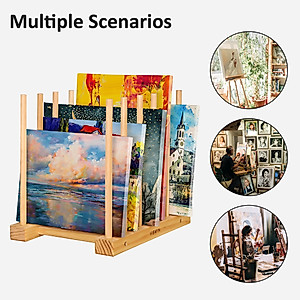 VISWIN Wooden Tabletop Art Rack - Print Rack, Art Storage Rack, Art Storage Organizer, Art Drying Rack, Drying Rack Art, Art Rack for Canvas, Artwork, Prints, Panels, Posters, Art Shows & Galleries
