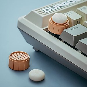 WAYUTO Magnetic Steamer Bun Keycap Esc Keycap R4 Keycap Gaming Keyboard Keycap Bun Stress Toy Keycap Replacement for Mechanical Keyboard MX Switch DIY Decoration