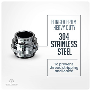 SmarterFresh 9-Piece Faucet Adapter Kit, Brass Aerator Adapter Set to Connect Garden Hose, Water Filter, Standard Hose via Diverter, in RV & Other - Male & Female Faucet Adapter for Sinks