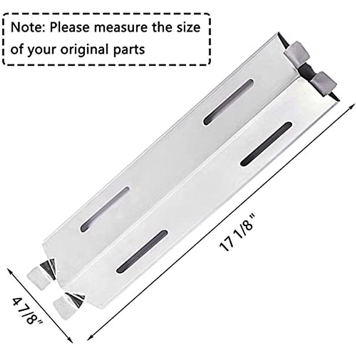 Hisencn Grill Replacement Parts for Members Mark GR2039201-MM-00, 17 inch Heat Plates, Grill Burners Replacement for Bakers and Chefs ST1017-012939 SAMS Club and Grill Chef BIG-8116, Uniflame (8 Pack)