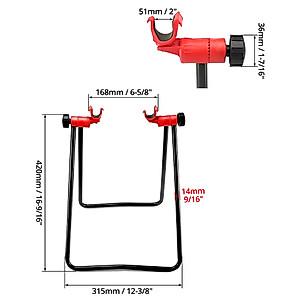QWORK Easy Utility Bicycle Rack, 2 Pack Bike Floor Stand, Freestanding Bicycle Floor Repair Rack Stand, Foldable Indoor Outdoor Bicycle Garage Stand for Bicycle Storage
