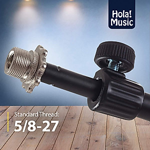 Hola! Music Mic Stand w/Adjustable Height for Home, Studio, Office or Stage Use – Weighted Base