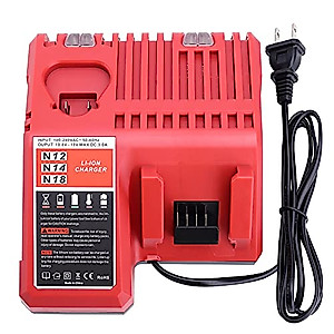 Elefly Replacement for Milwaukee M-12 M18 Battery Charger 48-59-1812, Compatible with Milwaukee 12V-18V M18 Battery 48-11-1852 48-11-1850 M-12 48-11-2460 48-11-2411