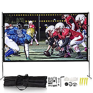 LATIPOPO Projector Movie Screen with Stand 88inch Projection Video Screen Indoor Outdoor Portable Movie Theater with Carrying Bag