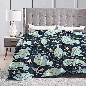 D-WOLVES Plush Throw Blanket,Manatee Soft Fuzzy Fleece Blanket,Cozy Solid Robe Outdoor Camping Travel Blanket for Bedroom Livingroom Sofa Couch Car Bed,50x60 in