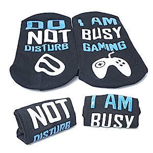 Do Not Disturb I'm Gaming Socks Novelty Gamer Socks,Stocking Stuffers For Men teens Boys Kids Gamer Lovers