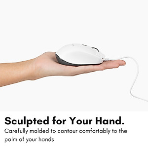 Macally USB C Mouse Wired - Comfortable and Precise - USB Type C Mouse for MacBook Pro/Air, iMac, Mac Mini/Pro, iPad - Plug and Play Apple USBC Mouse with Ambidextrous Body, Multiple DPI