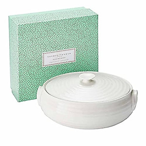 Portmeirion Sophie Conran Collection White Oval Casserole, (Small) - Dishwasher, Microwave, Oven and Freezer Safe - Made in England