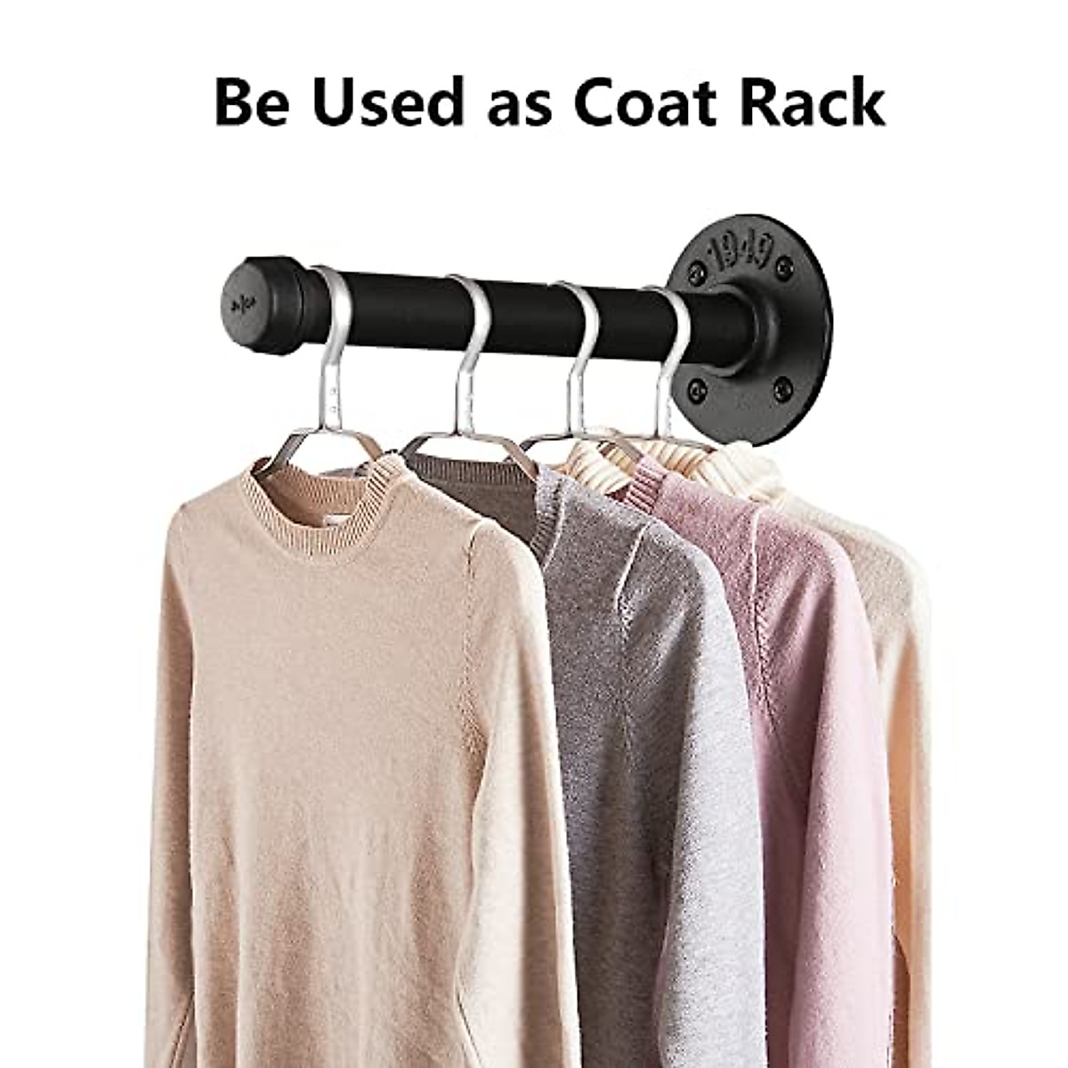 Pipe Shelf Brackets 9 inch, Industrial Floating Shelving Bracket 10 Pack, Wall Mounted DIY Hanging Rustic Pipe Brackets for Floating Shelves, Black, HOME MASTER HARDWARE