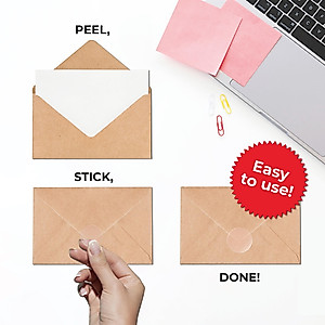 MESS Clear Round Labels (1,000/Roll, 1 Inch) Clear Round Stickers - Clear Labels and Wafer Tab Seals - Envelope Seal Stickers - Clear Stickers Circle Labels, Transparent Sealing Dots, Envelope Sealer
