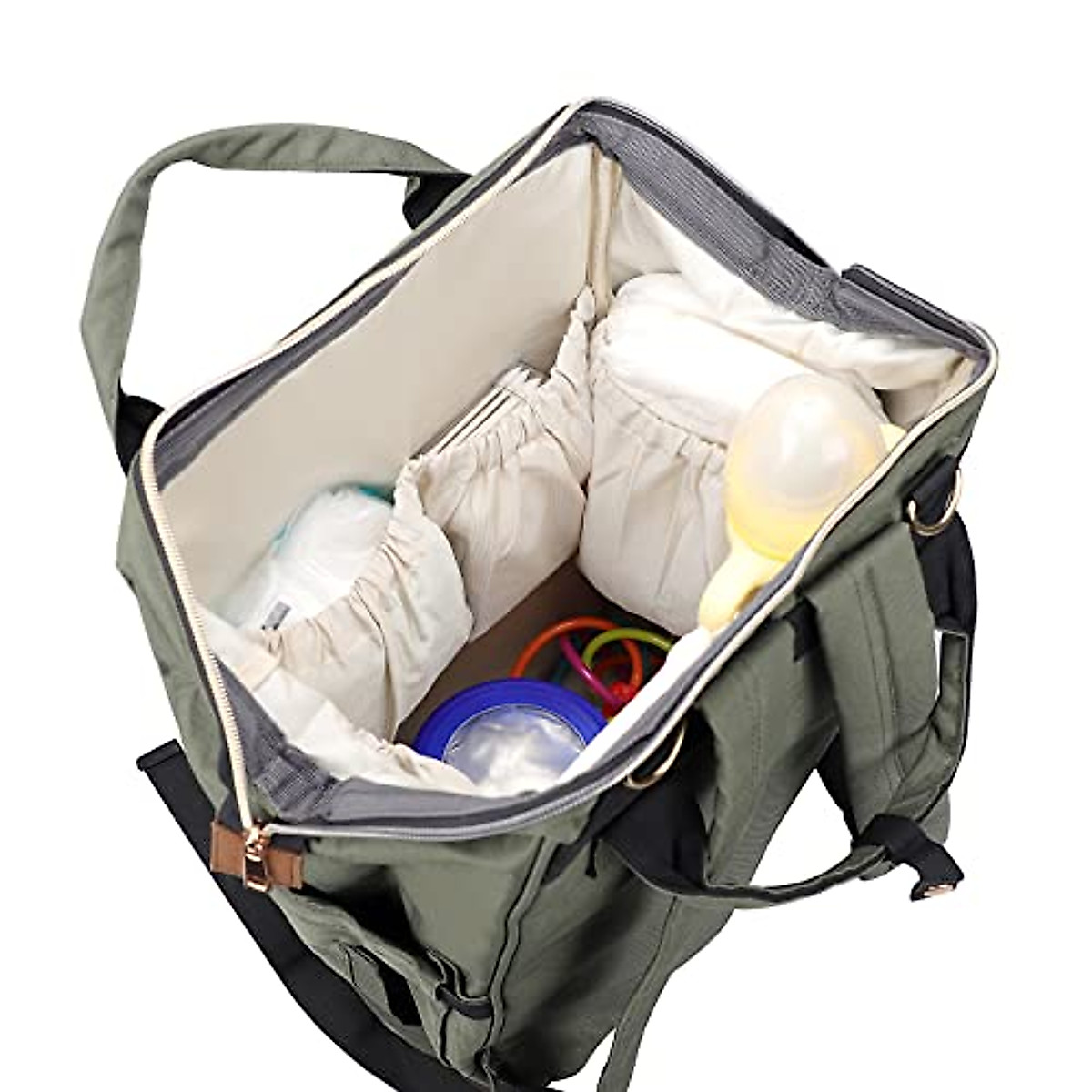 Ramhorn Diaper Bag Backpack Multifunction Waterproof Travel Back Pack for Mom Green