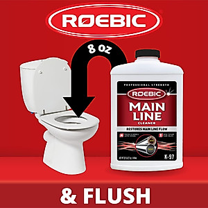Roebic K-97 Main Line Cleaner, Exclusive Biodegradable Bacteria Digests Paper, Fats, and Grease in Sewer and Septic Systems, 32 Ounces
