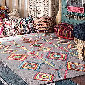 nuLOOM Hand Tufted Belini Area Rug, 3' x 5', Grey