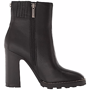 KARL LAGERFELD PARIS Women's Peppy Lug-Sole Zip-up Fashion Boot, Black, 8