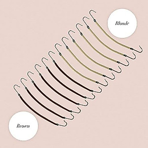 Kitsch Hair Bungee - Bungee Hair Ties with Hooks | Hair Tie Clip & Hair Bungee Cords with Hooks for Updos | Hair Hook & Ponytail Hook for Long Hair | Ponytail Bungee Bands, 6pcs (Brown)